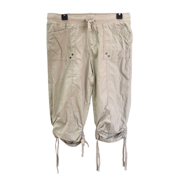 DASH | Pants & Jumpsuits | Dash Beige Tan Drawstring Capri Pants Medium ...